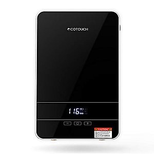 Tankless Water Heater Electric ECOTOUCH 9KW 240V on Demand Water Heater Self-Modulating Instant Hot Water Heater Point Of Use Water Heater ECO90 Black