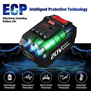 2Pack DSANKE 20V 3.0Ah Lithium-Ion Battery Replace for KIMO 20V Battery, Compatible with KIMO 20V Drill Driver, Leaf Blower, Angle Grinder, Reciprocating Saw, Oscillating Tool, Brad Nailer,Fast Charge