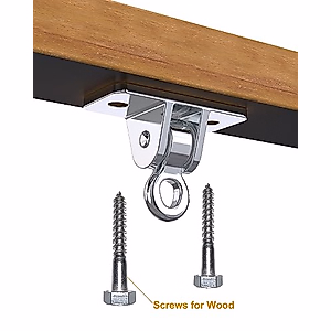 Digtichnny Swing Hangers Heavy Duty, 304 Stainless Steel Porch Swing Hooks Hanging Kit Swing Brackets Hardware Set Parts Smooth Silent