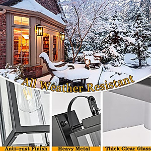 MoMyofdy Outdoor Lights with GFCI Outlet, Dusk to Dawn Wall Light Fixture Porch Light Wall Lantern, Waterproof Exterior Wall Sconce, Auto On/Off Wall Mounted Lighting Black for House Outside Garage