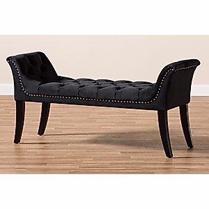 Baxton Studio Herblay Bench, Black