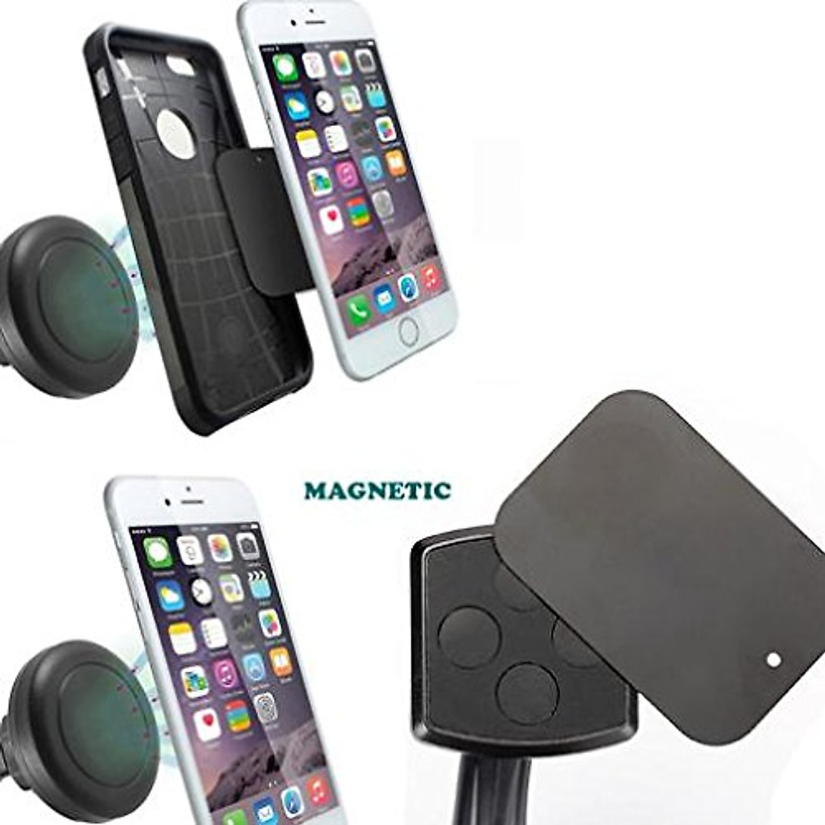 PHONIL Car Mount Magnetic Holder Dash for Galaxy Z Flip 3, Z Fold 3 5G, Windshield Swivel Strong Grip Strong Magnets Compatible with Samsung Galaxy Z Flip3 5G. Z Fold3 5G Black PH-PH19988W8C-6