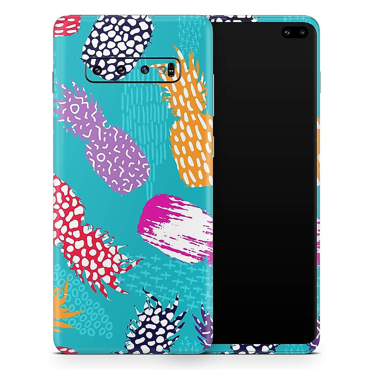 DesignSkinz Retro Summer Pineapple v1 Protective Vinyl Decal Wrap Skin Cover Compatible with The Samsung Galaxy S20 (Screen Trim & Back Glass Skin)
