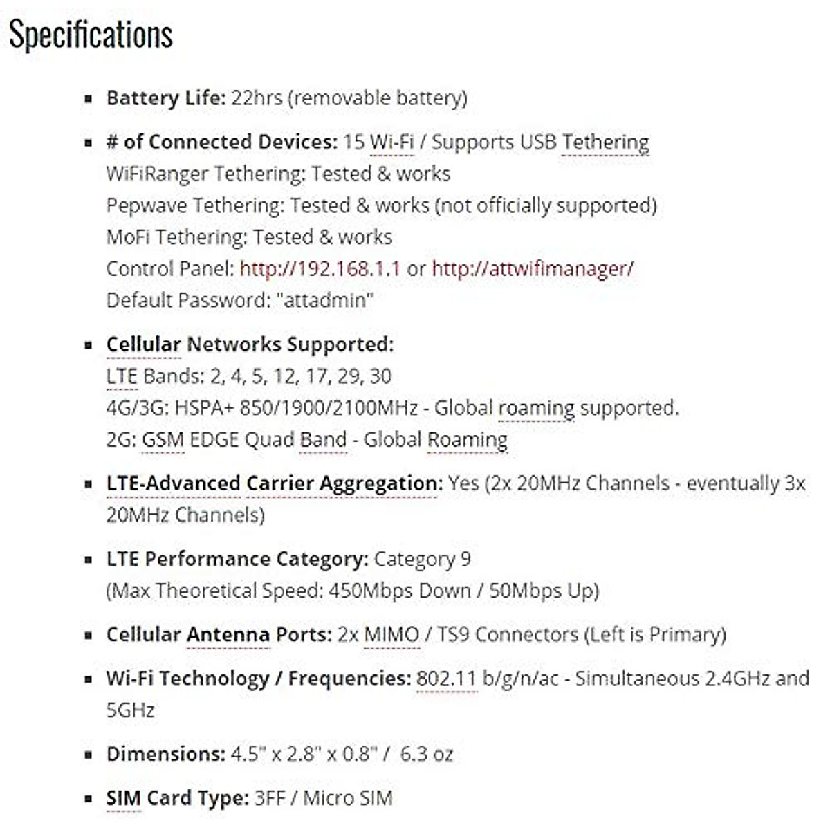 NETGEAR Unite Explore AC815S | Mobile WiFi Hotspot Cat.9 4G LTE | Up to 450Mbps Download Speed | Connect Up to 15 Devices | 18 Hours of Use Per Charge | 2 MIMO TS-9 Antenna connectors | GSM Unlocked
