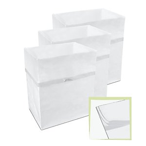 Clean Cubes 13 Gallon Multi-Liner Disposable Trash Cans (3-Pack). Reusable Garbage and Recycling Bins for Parties, Events, and More (White - 18" Tall x 14" Wide 10" Deep)