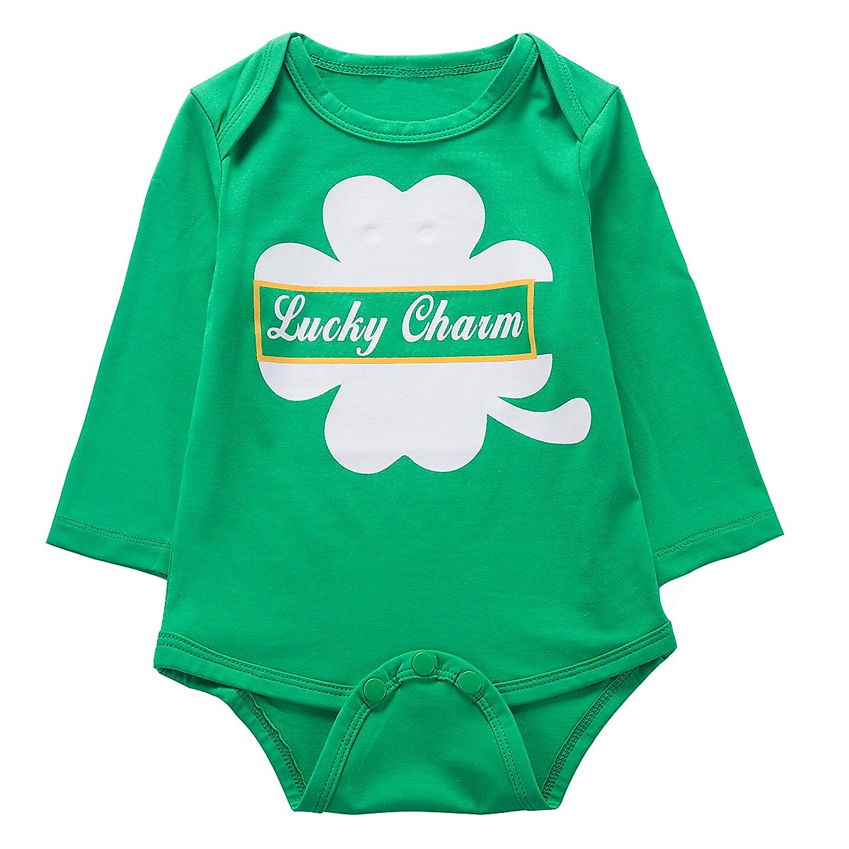 Baby Girls St Patrick's Day Outfit My First St Patrick's Day Infant Girls Long Sleeve Clothes with Headband (12-18 Months) Green