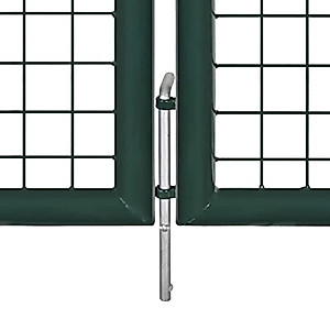 vidaXL Fence Gate Steel 120.5"x68.9" Green