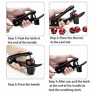 Fruit & Vegetable Pitters,Cherrys Pitter Tool,Pressable Labor-Saving ABS Cherrys Olive Remover Tool,Suitable for Cherrys, Jujube,Grape,Olive,Hawthorn,Black