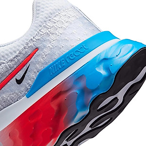 Nike Womens React Infinity Run FK 3, Football Grey/Bright Crimson, 6.5 M US