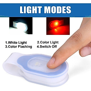 2pcs Hands Free LED Flashlight Clip on Flashlight Mini Safety Nursing Night Lights for Outdoor Sports Pink z1 z1