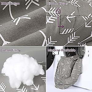 Yoofoss Nursing Pillow for Breastfeeding, Plus Size Ergonomic Breastfeeding Pillows, Breast Feeding Pillows for Mom and Baby with Adjustable Waist Strap, Removable Cover and Security Fence, Arrow Grey