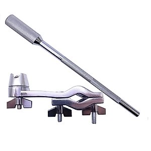 Jiayouy Cowbell Mount Clamp with 10.4" Straight Rod Arm Drum Mounting Bracket for Cowbell, Jam Block, Tambourine, Splash Cymbal (Single link)