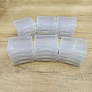 zjztian Mini Small Plastic Containers, Clear Storage Containers, Small Plastic Box,Containers Box for Collecting Small Items, Beads, Jewelry, Business Cards, parts, Crafts (2.71x2.08x0.67-24pack)
