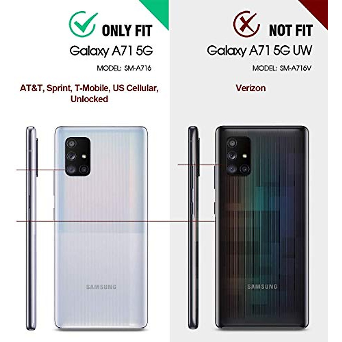 Poetic Guardian Series for Samsung Galaxy A71 5G Case, [Not Fit Verizon A71 5G UW] [Not Fit A71 4G] Full-Body Hybrid Shockproof Bumper Cover with Built-in-Screen Protector, Black/Clear