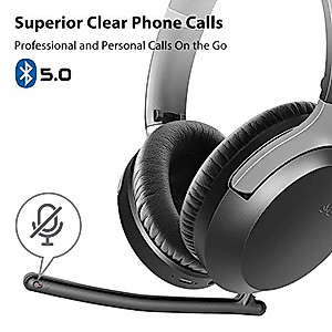 Avantree Oasis & Aria Pro - aptX Low Latency Bluetooth 5.0 Transmitter and Active Noise Cancelling Headphones for TV PC, Certified aptX HD for HiFi Music, Detachable Boom Mic for Clear Calls