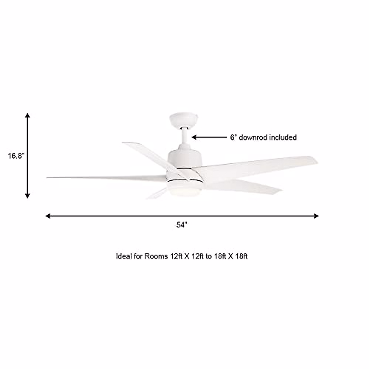 Mena 54 in. White Color Changing Integrated LED Indoor/Outdoor Matte White Ceiling Fan with Light Kit and Remote Control