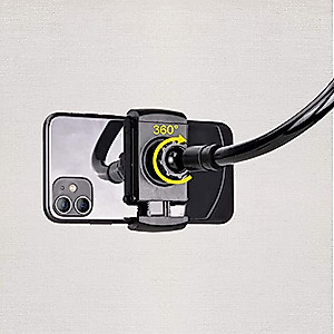 WANBY Phone Holder Bed Gooseneck Mount Mobile Phone Holder Table Stand Flexible 360° Rotation Cell Phone Clip Holder Lazy Bracket Mount for All Smart Phone Microphone