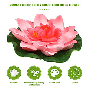 VOSAREA 5PCS Artificial Water Lily Floating Foam Lotus Flowers Decor for Ponds Patio Pond Pool Aquarium Home Garden Wedding Christmas Party Holiday Event