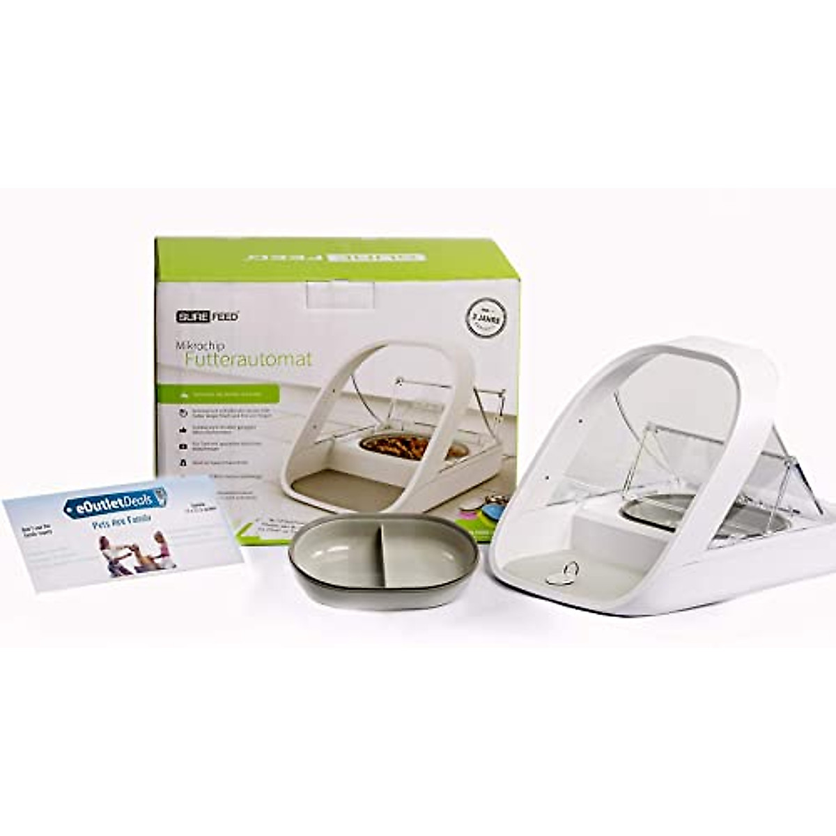 Automatic Pet Feeder - Sureflap - SureFeed Microchip Pet Feeder - MPF001 - Suitable for Both Wet and Dry Food - Bonus eOutletDeals Pet Towel