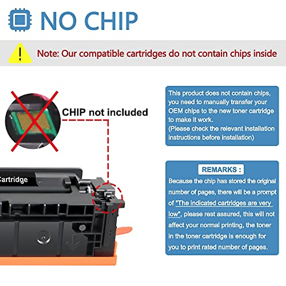 MxVol (206A NO Chip) Compatible Toner Cartridge Replacement for HP 206A 206X W2110A W2110X for HP Laserjet Pro MFP M283fdw M283cdw M255dw M282nw M283 M255 M282 Series Printer (KCMY, 4-Pack)