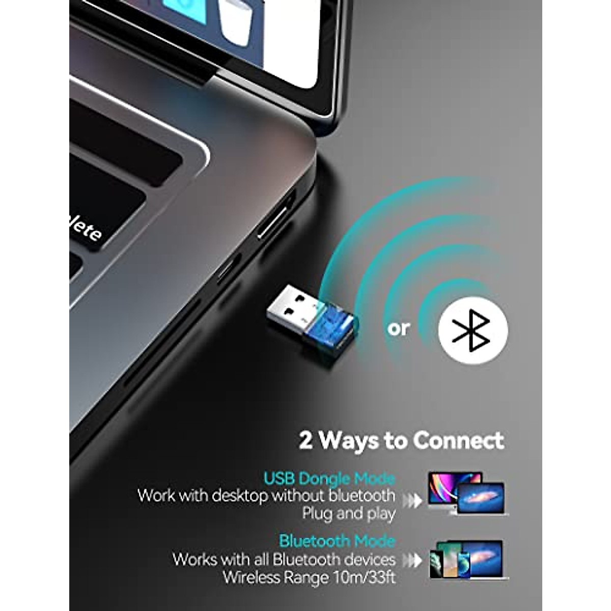 TECKNET Bluetooth Headset with Microphone for PC, Trucker Bluetooth Headset with AI Noise Cancelling & Mute Button, Wireless Headset with Mic for Computer Work from Home Office Call Center Zoom Skype