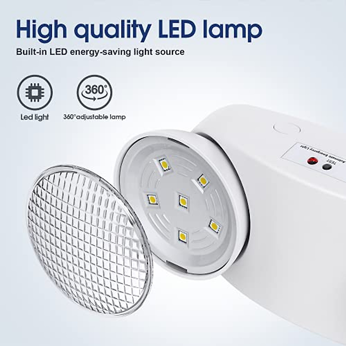 SITISFI Emergency Light with Battery Backup, Commercial Emergency Lights Fixtures, Two Adjustable Head LED Emergency Lighting, AC 120-277V, UL Certified (1Pack)