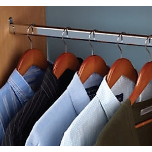 48" Polished Chrome Closet Rod With 2 End Supports