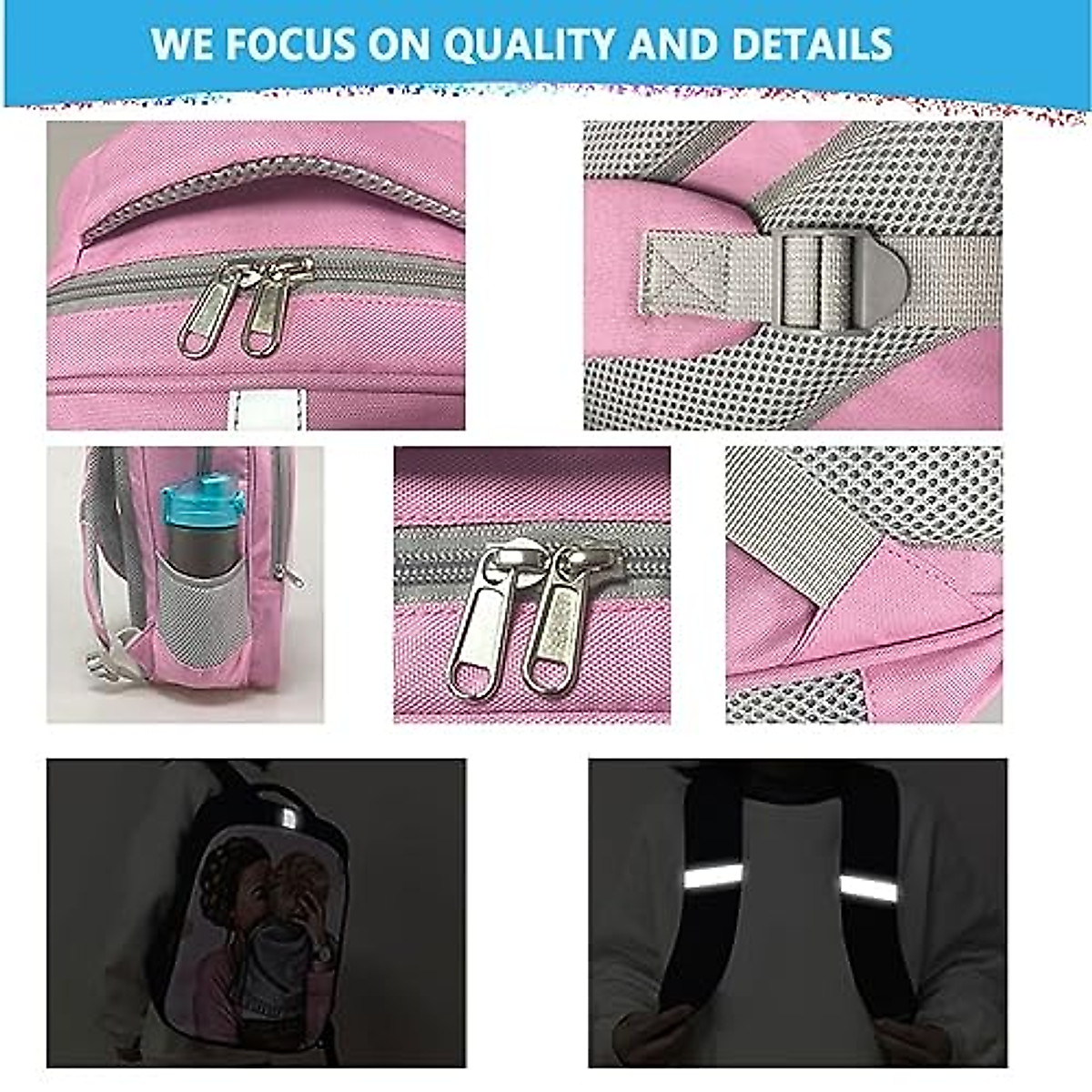 OARISL Teen Backpack 17inch Laptop Bag Cute Luminous Design Casual Daypack Bookbags for Men Women 12