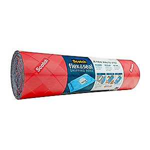 Scotch Flex and Seal Shipping Roll, 10 Ft x 15 in, Red Edition, Easy Packaging Alternative to Poly Mailers, Shipping Bags, Bubble Mailers, Padded Envelopes, Boxes (FS-1510-HOL)