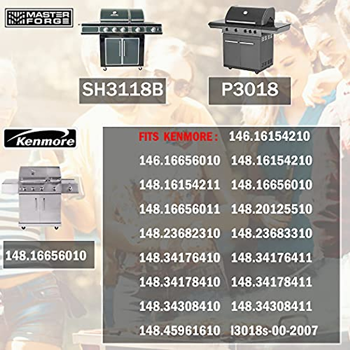 SUONA 15 5/8 Inch SS Heat Plates Shield for Kenmore 148.45961610 148.23683310 148.20125510 148.16656011 148.34176411 Grill Replacement Parts for Master Forge P3018 SH3118B Heat Diffuser 4 Pack ST-45-4