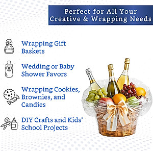 110 ft Clear Cellophane Wrap Roll (31.5 in x 110 ft) - Cellophane Wrap - Cellophane Roll - Clear Wrap Cellophane Bags - Clear Wrapping Paper to Wrap Gift Baskets - Gift Basket Wrap - Clear Gift Wrap for Baskets - Cello Wrap