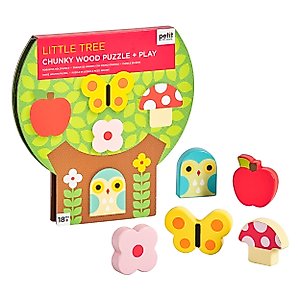 Petit Collage Little Tree Chunky Wood Puzzle + Play