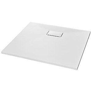 vidaXL Shower Base Tray Home Indoor Plumbing Fixture Hardware Part Skid Resistant Bathroom Base Shower Receptor Tray SMC White 35.4"x31.5"