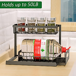 Under Sink Organizer and Storage 2 Tier Sliding Cabinet Basket Drawer Shelf Under Cabinet Storage for Bathroom Living Room