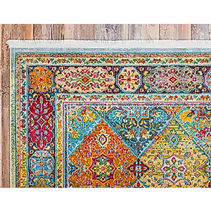 Unique Loom Baracoa Collection Area Rug - Marta (10' x 13' 1" Rectangle, Multi/ Burgundy)