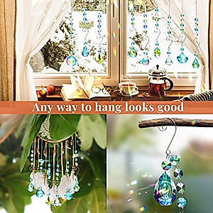 9 Pieces Sun Catchers Indoor Window Suncatcher Crystals Beads Rainbow Prism Balls Pendant Colorful Light Catcher Hanging Ornaments for Window Chandelier Office Home Garden Decor