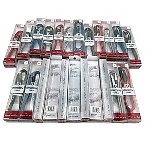 (50-Packs) Unicorn's Supreme USB Cables Compatible with iPhone Plug Charging Cable + Sync (3.3ft/1m) Nylon Braided Wholesale Bulk Lot