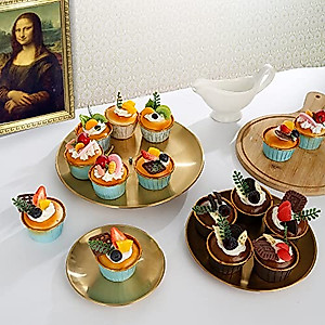 PUWWOT Gold Metal Tiered Cupcake Stand, Stainless Steel 3 Tier Cupcake Display Tower, Cake Stand, Pastry Dessert Holder for Baby Shower Birthday Party Wedding (Stainless Steel Golden)