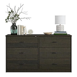 Ameriwood Home Everly Wide 6-Drawer Dresser, Espresso