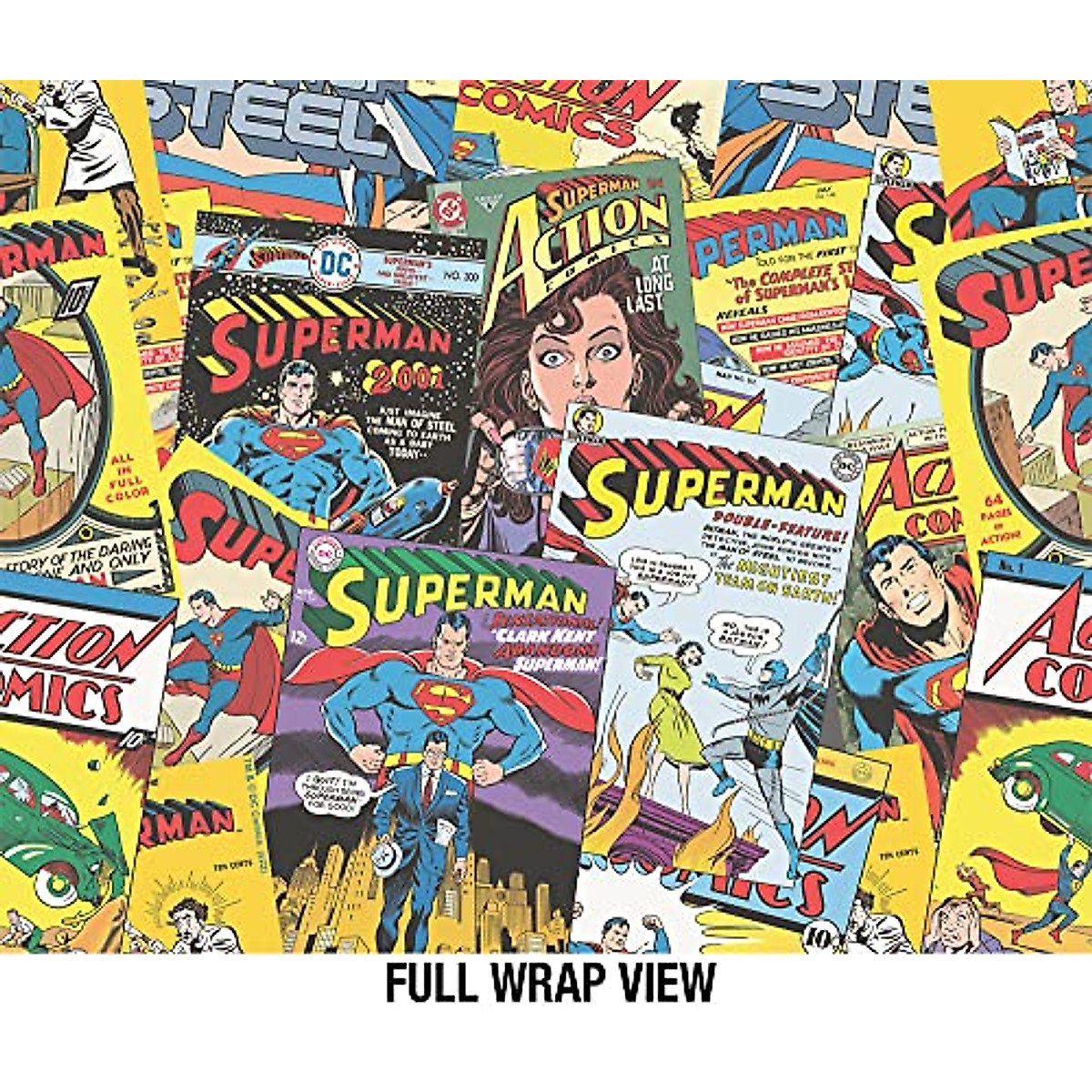 Superman OFFICIAL Comic Covers 24 oz Insulated Canteen Water Bottle, Leak Resistant, Vacuum Insulated Stainless Steel with Loop Cap, Black