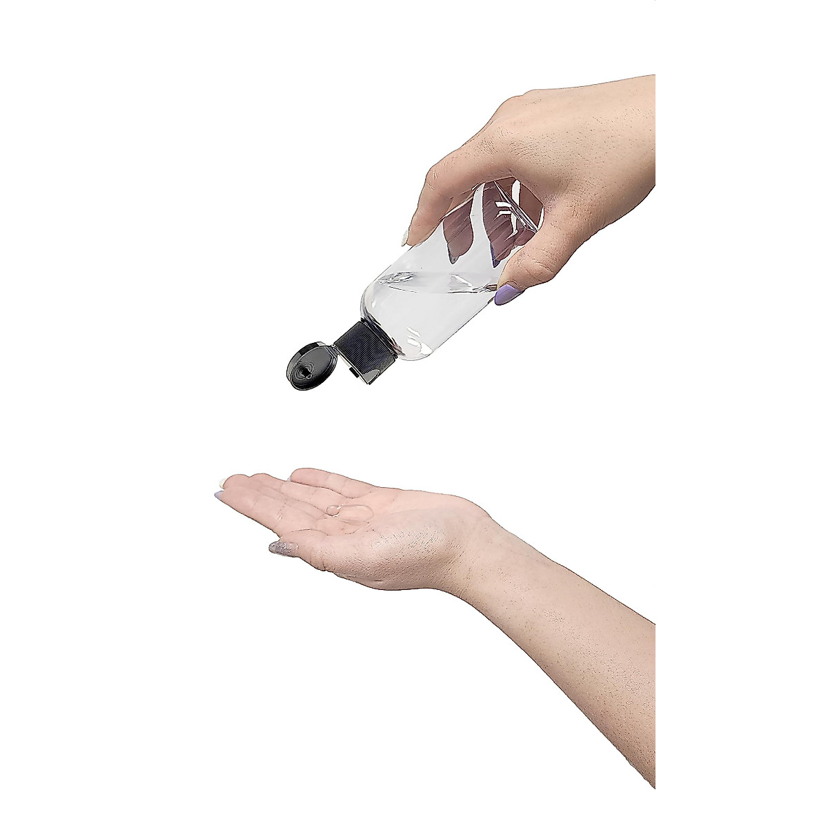 ljdeals 4 oz Clear Plastic Empty Bottles with Black Flip Top Caps, Refillable Cosmetic Containers for Shampoo, Lotions, Cream and more Pack of 12, BPA Free, Made in USA