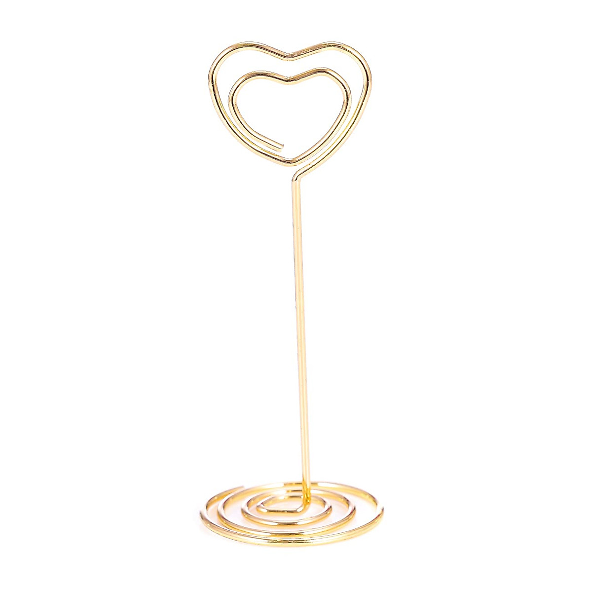 BuRuiJi 20PCS Table Number Holders,3.35 inch Place Card Holders,Table Number Stands,Table Card Holder, Photo Picture Holders for Centerpieces, Wedding, Party, Birthday (Heart Shaped-Gold)