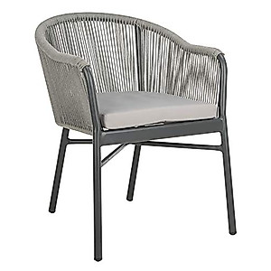 SAFAVIEH Outdoor Collection Nicolo Grey Rope Chair (Set of 2)