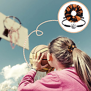 10 Pieces Adjustable Sport Hair Scrunchies and Bracelets for Teen Basketball, Volleyball, Soccer, and Softball Players