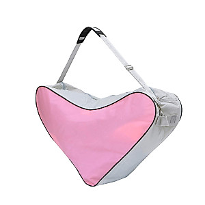 LIOOBO Unisex Ice Skate Bag Mesh Cloth Tote Bag Skating Triangle Shoulder Bag for Roller Skates Inline Skates Pink