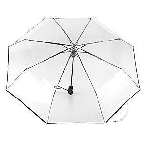 totes Clear Canopy Automatic Open Foldable Umbrella