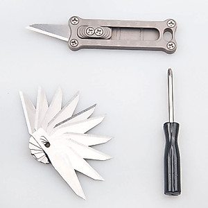 ILEAF Titanium Alloy daily Mini Pocket Utility Knife with Replaceable Blades, Ultra Compact and Lightweight