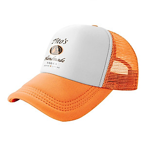 GooEyy Funny Trucker Hat for Adult, Adjustable Washable Baseball Cap, Fishing Hats Funny Gifts for Men and Women Orange One Size