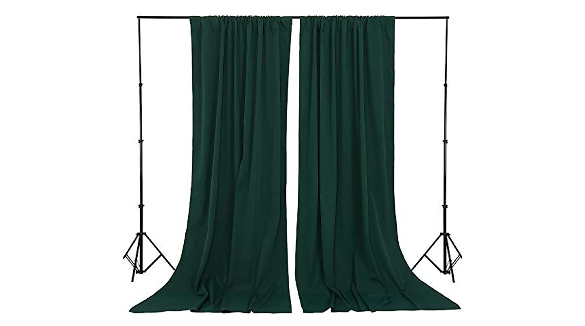 Green Backdrop Curtain for Events | 10x8Ft Polyester Photography Background