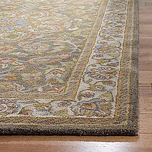 SAFAVIEH Heritage Collection Accent Rug - 3' x 5', Green & Taupe, Handmade Traditional Oriental Wool, Ideal for High Traffic Areas in Entryway, Living Room, Bedroom (HG954A)